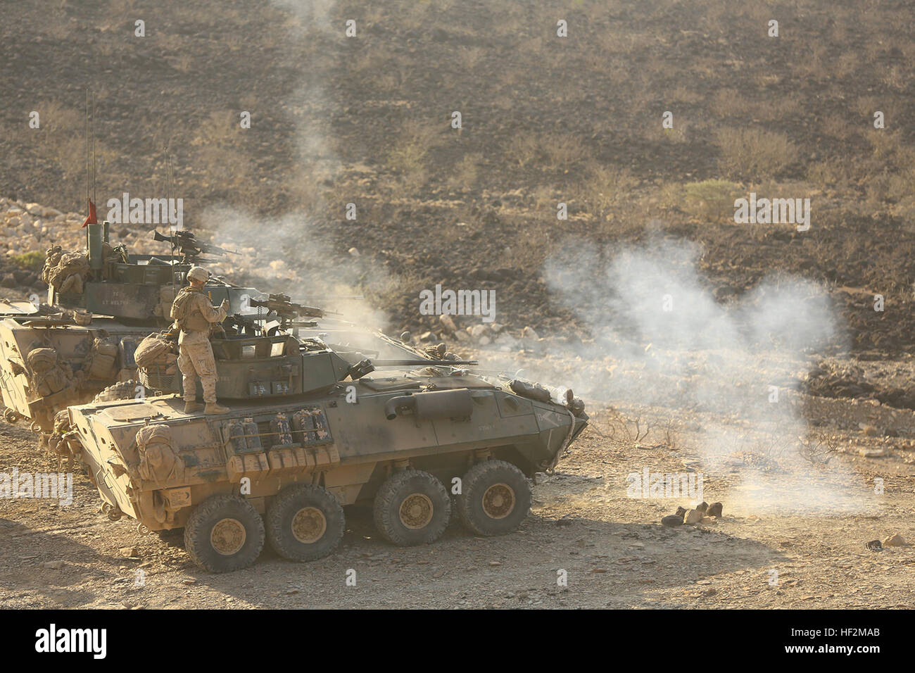 Marines from Charlie Company, 1st Light Armored Reconnaissance, fire ...