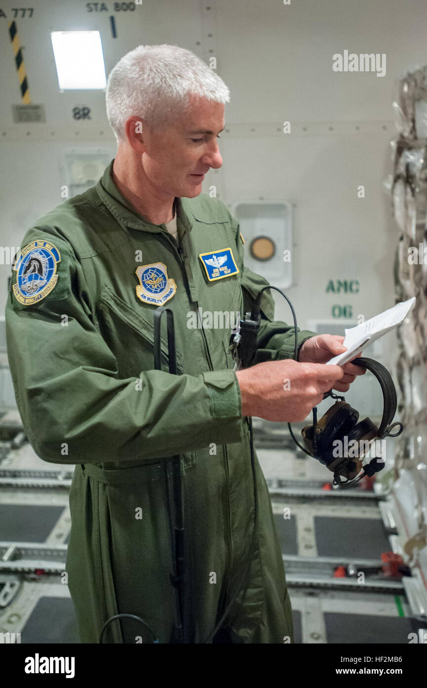 U.S. Air Force Senior Master Sgt. John Hodge, a ramp coordinator for ...