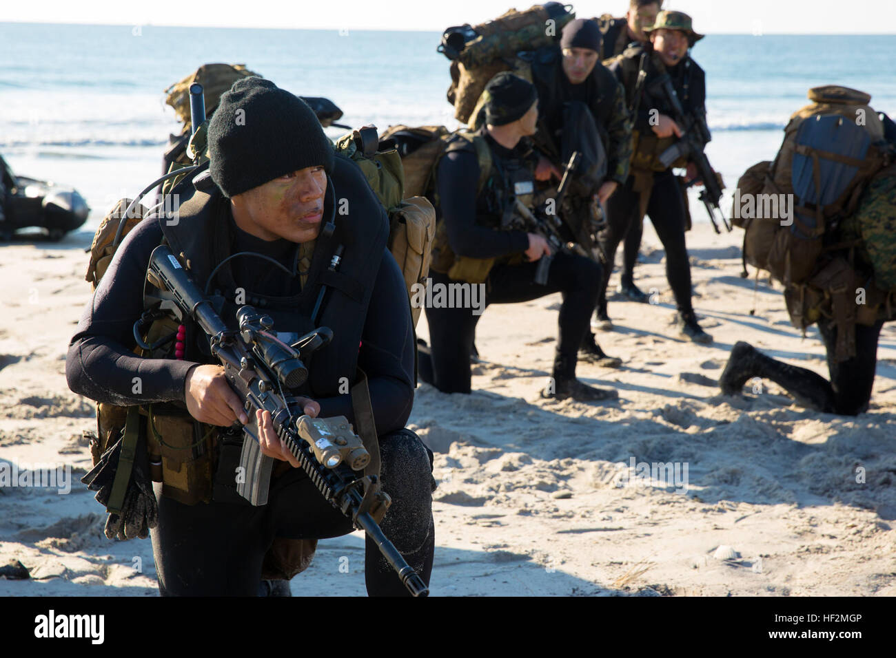 A Marine with 2nd Reconnaissance Battalion, 2nd Marine Division, II ...