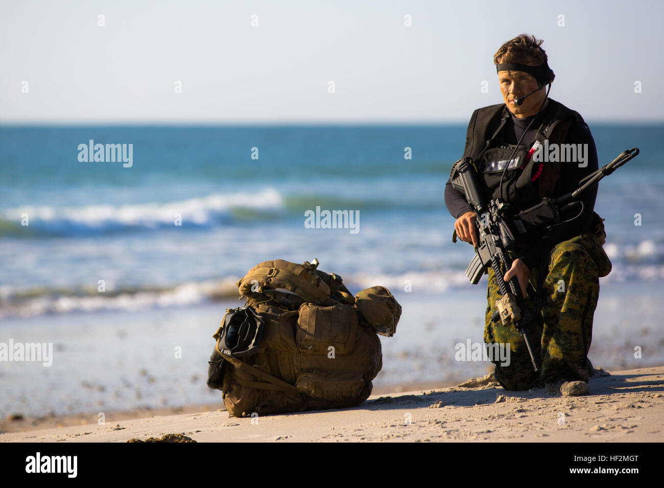 A Marine with 2nd Reconnaissance Battalion, 2nd Marine Division, II ...