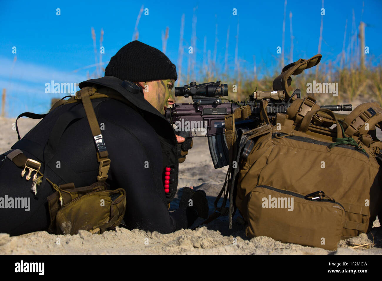 A Marine with 2nd Reconnaissance Battalion, 2nd Marine Division, II ...