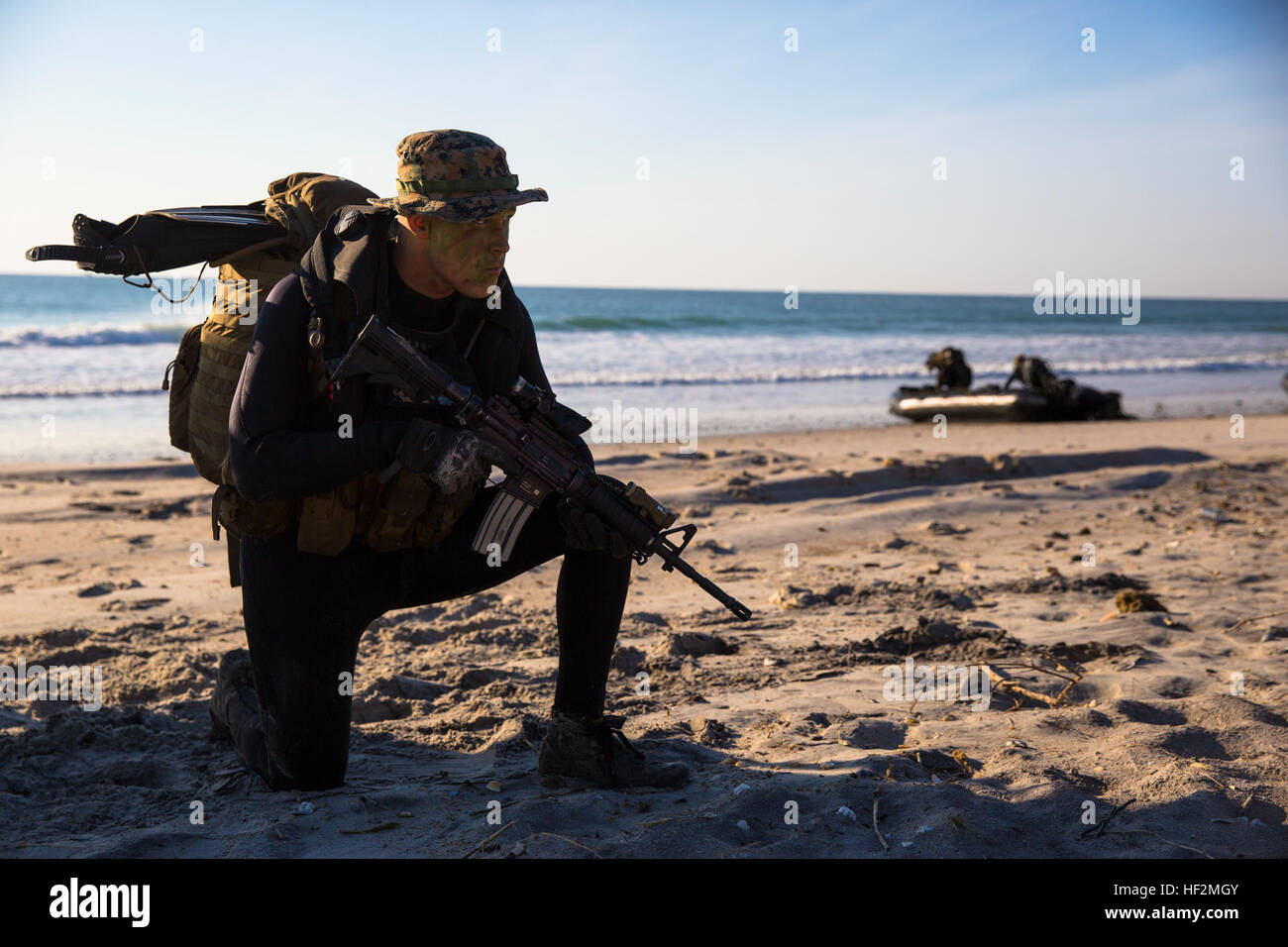 A Marine with 2nd Reconnaissance Battalion, 2nd Marine Division, II ...