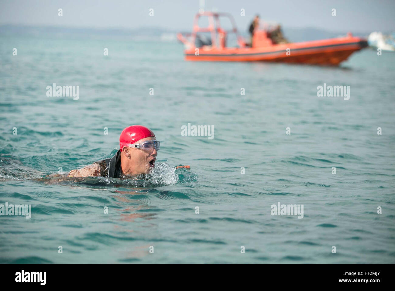Lance Cpl. Myles R. Merchant, from Elberna, Alabama, swims two ...