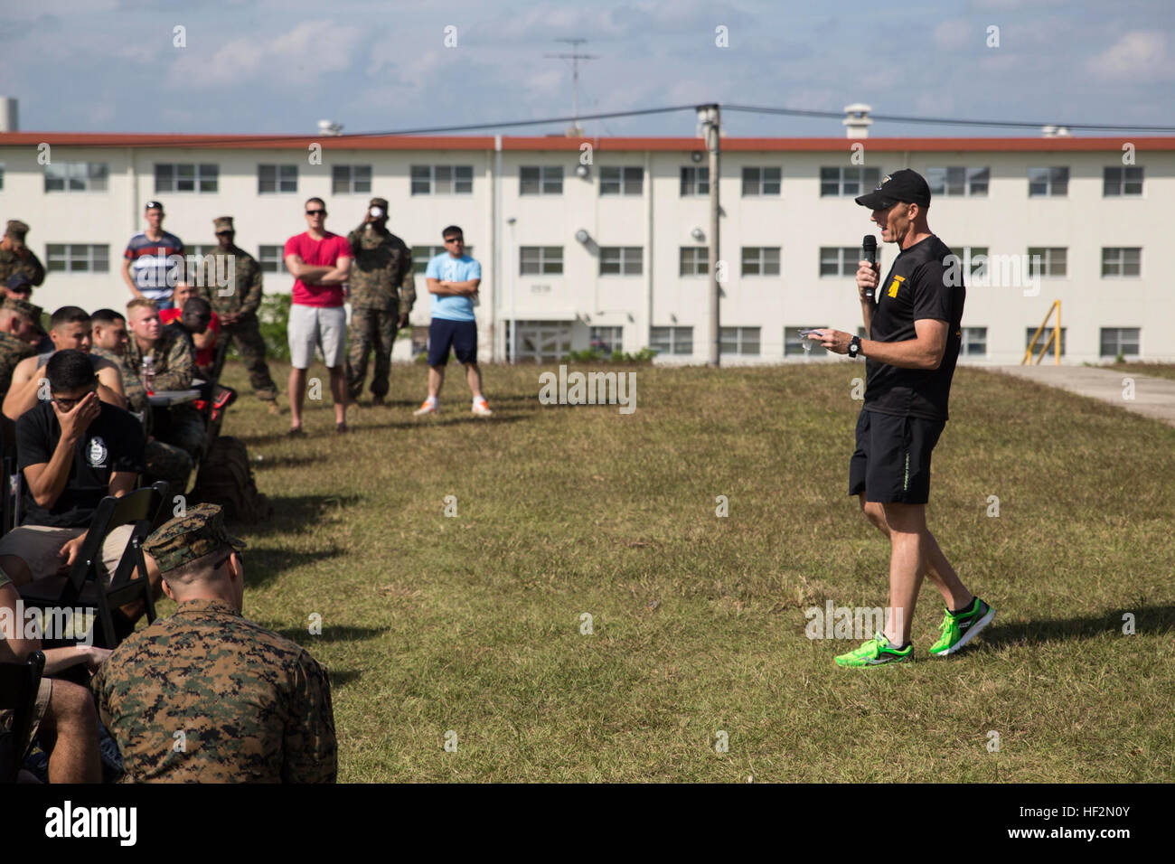 Lieutenant Colonel Robert C. Rice announces the final results after a ...