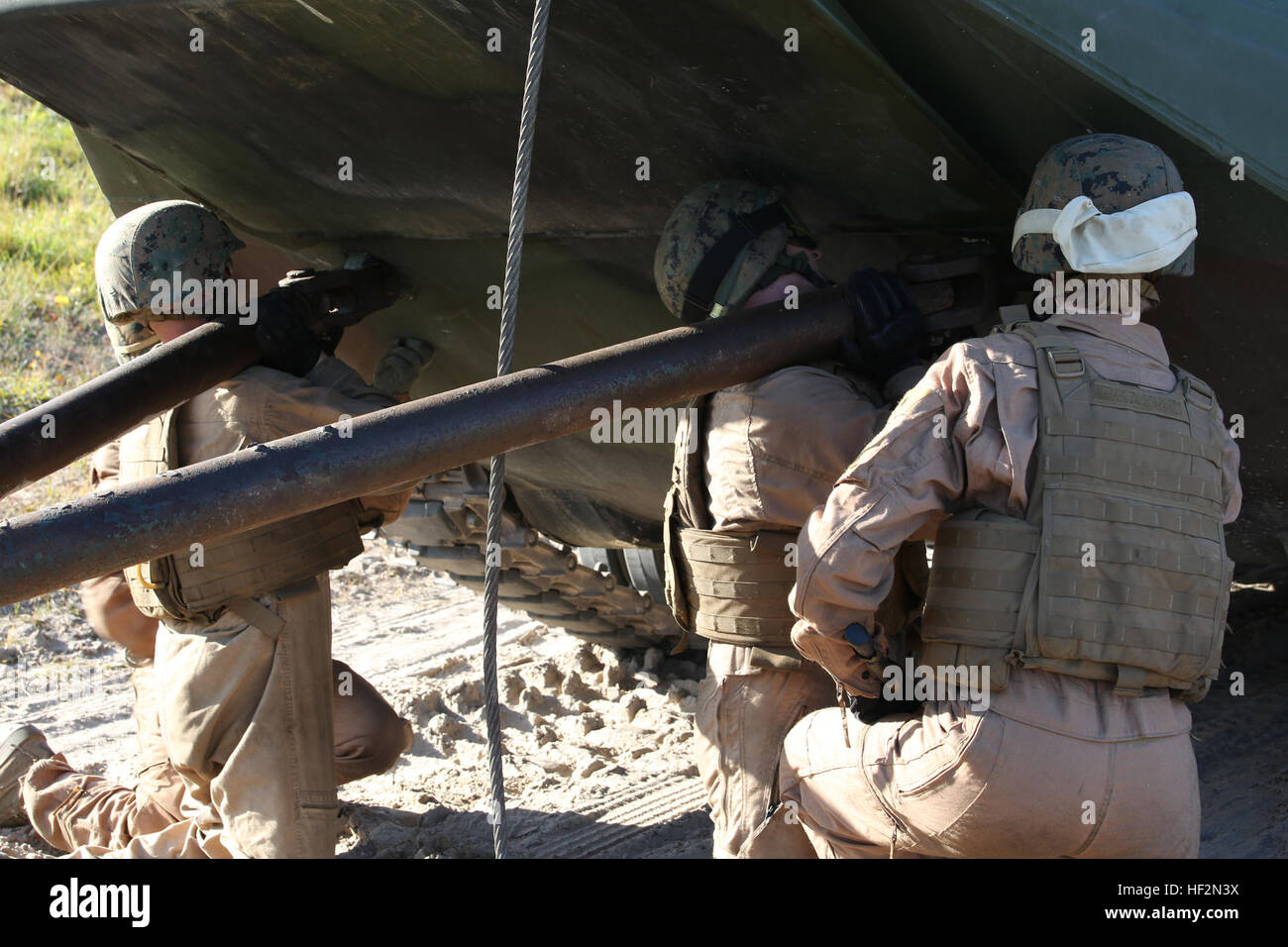 Marines with the Amphibious Assault Vehicle platoon, Company B, Ground ...