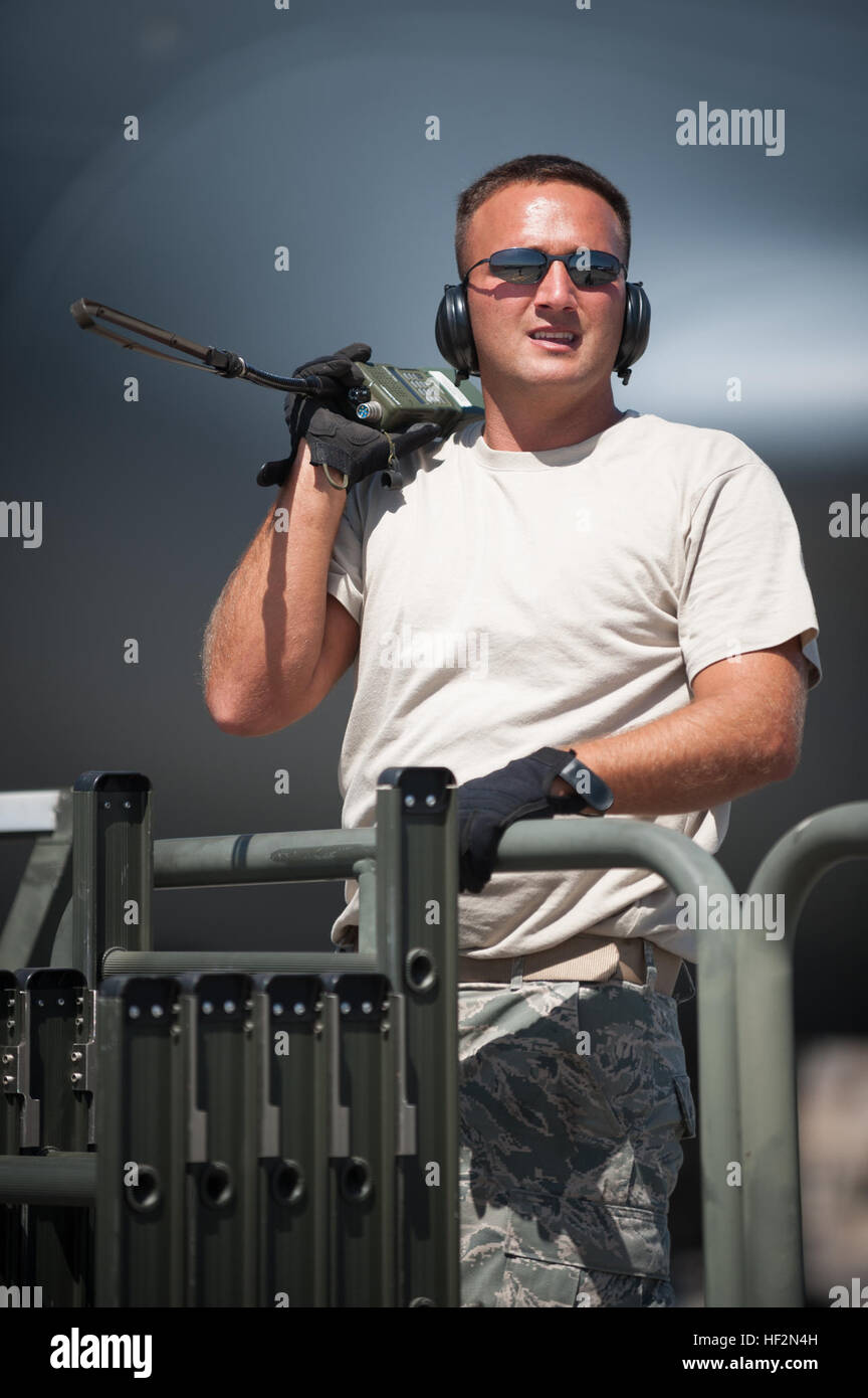 U.S. Air Force Tech. Sgt. Brian Leach, an aerial porter from the ...