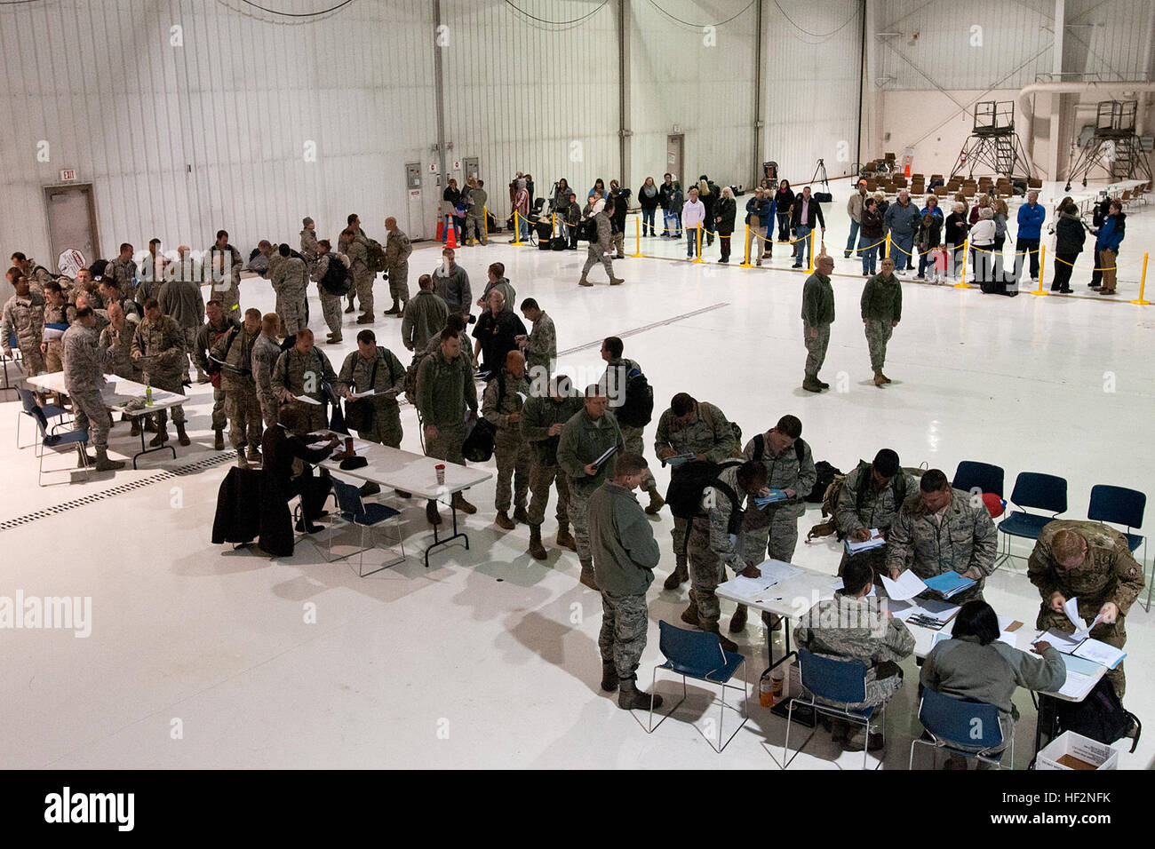 Airmen with the 123rd Contingency Response Group file through in ...