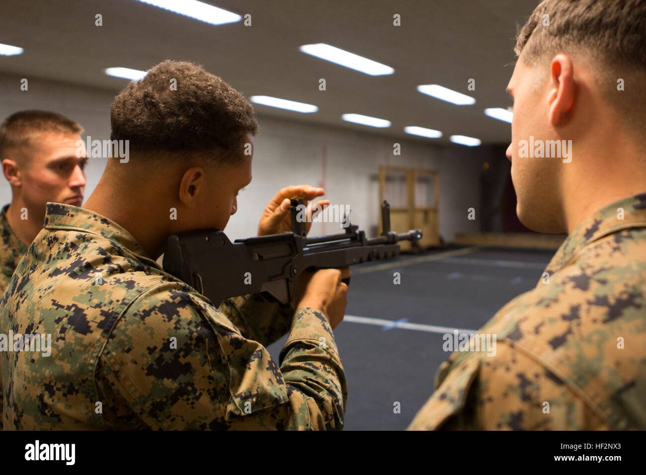 A U.S. Marine with SPMAGTF Crisis Response – Africa adjusts the sights ...