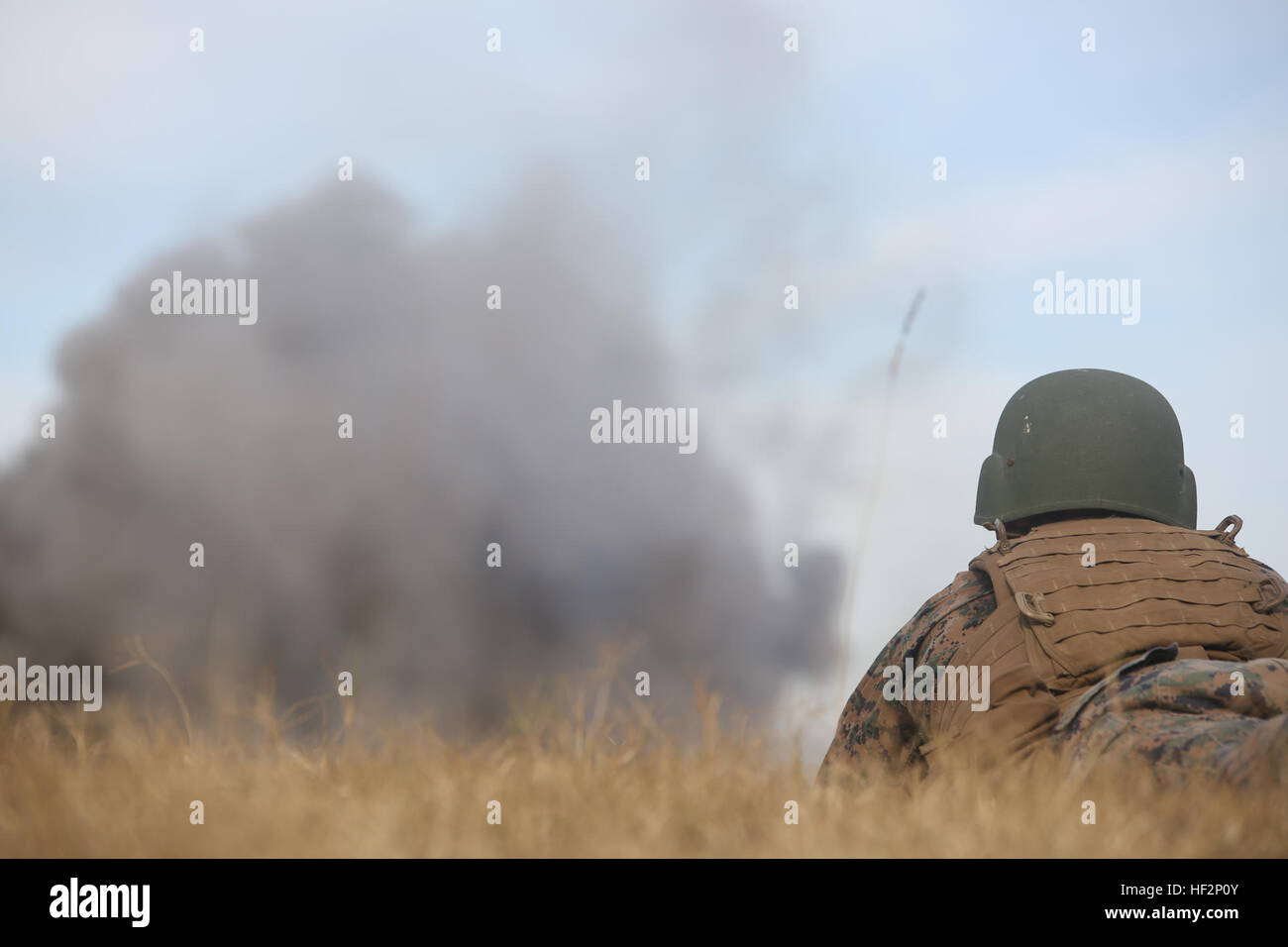 A position safety officer observes the detonation of an Anti-personnel ...