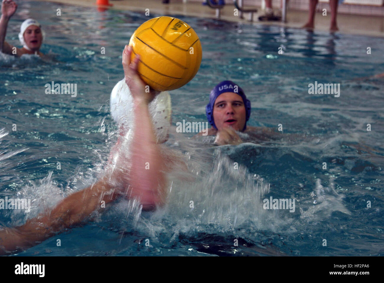 A Marine with 1st Reconnaissance Battalion prepares to throw a polo ...