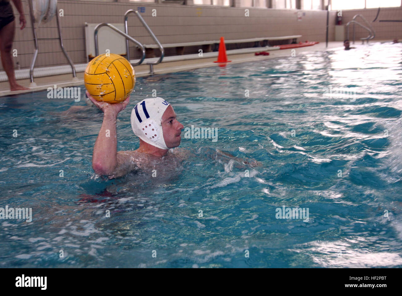 A Marine with 1st Reconnaissance Battalion prepares to throw a polo ...