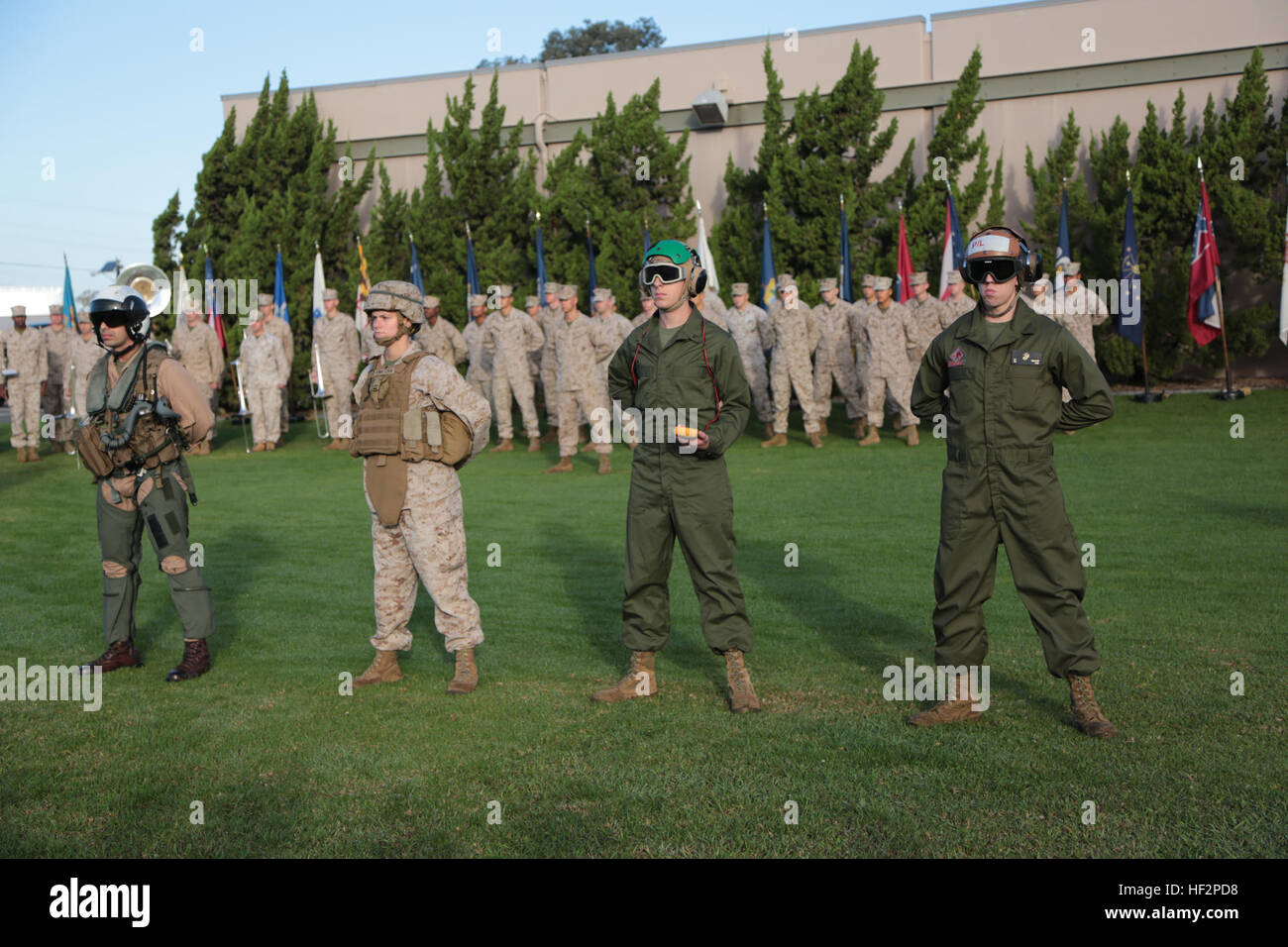 U.S. Marines with 3rd Marine Aircraft Wing (MAW), represent the ...