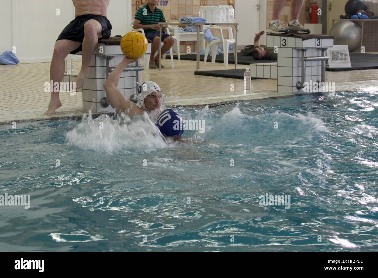 A Marine with 1st Reconnaissance Battalion prepares to throw a polo ...