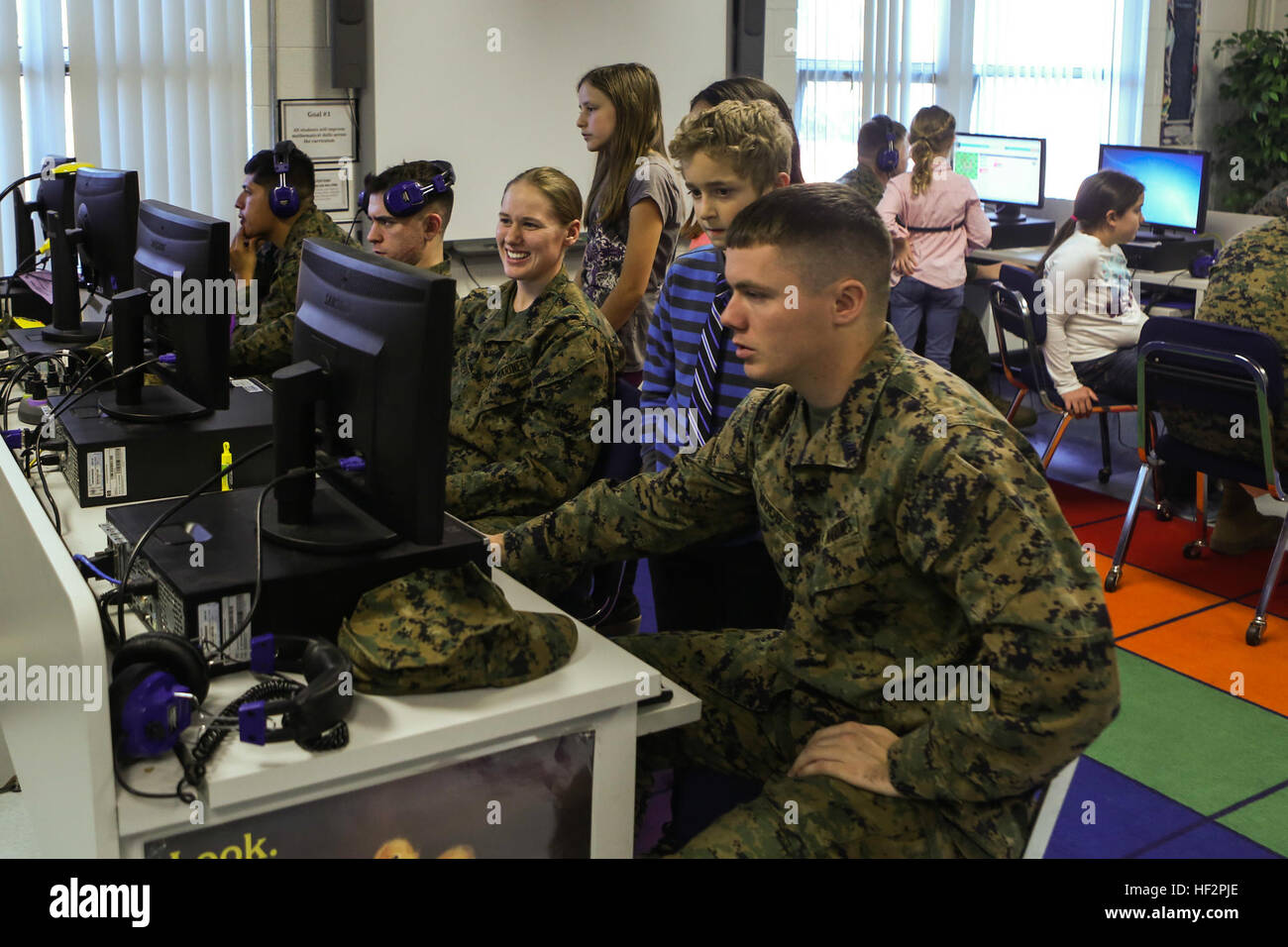 Students at DeLalio Elementary School teamed up with Marines from ...