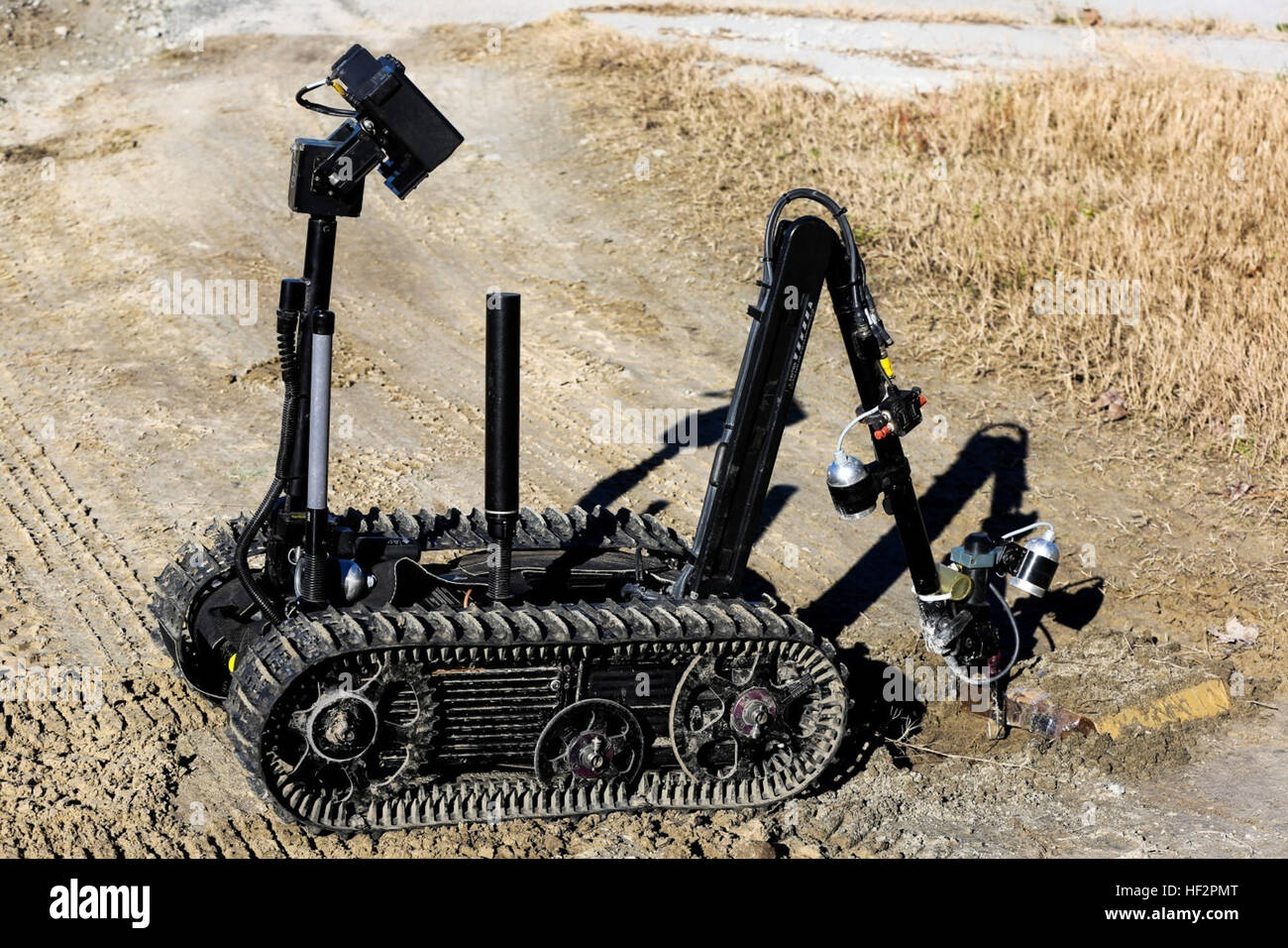 A Talon robotics platform moves a simulated improvised explosive device ...
