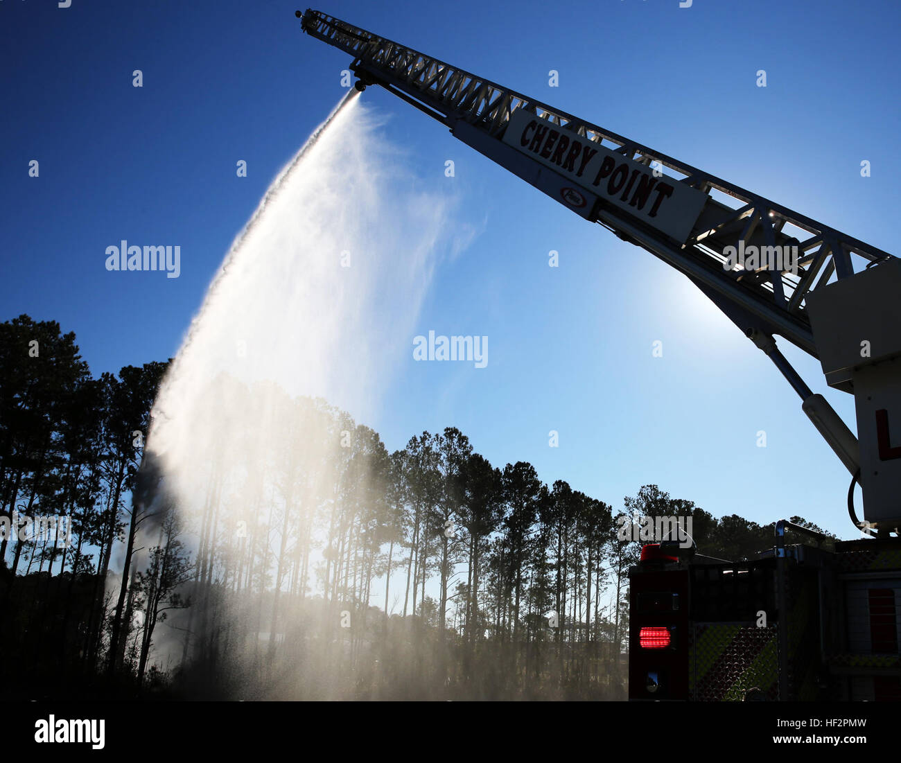 Water flows smoothly during a water relay drill conducted at Marine ...