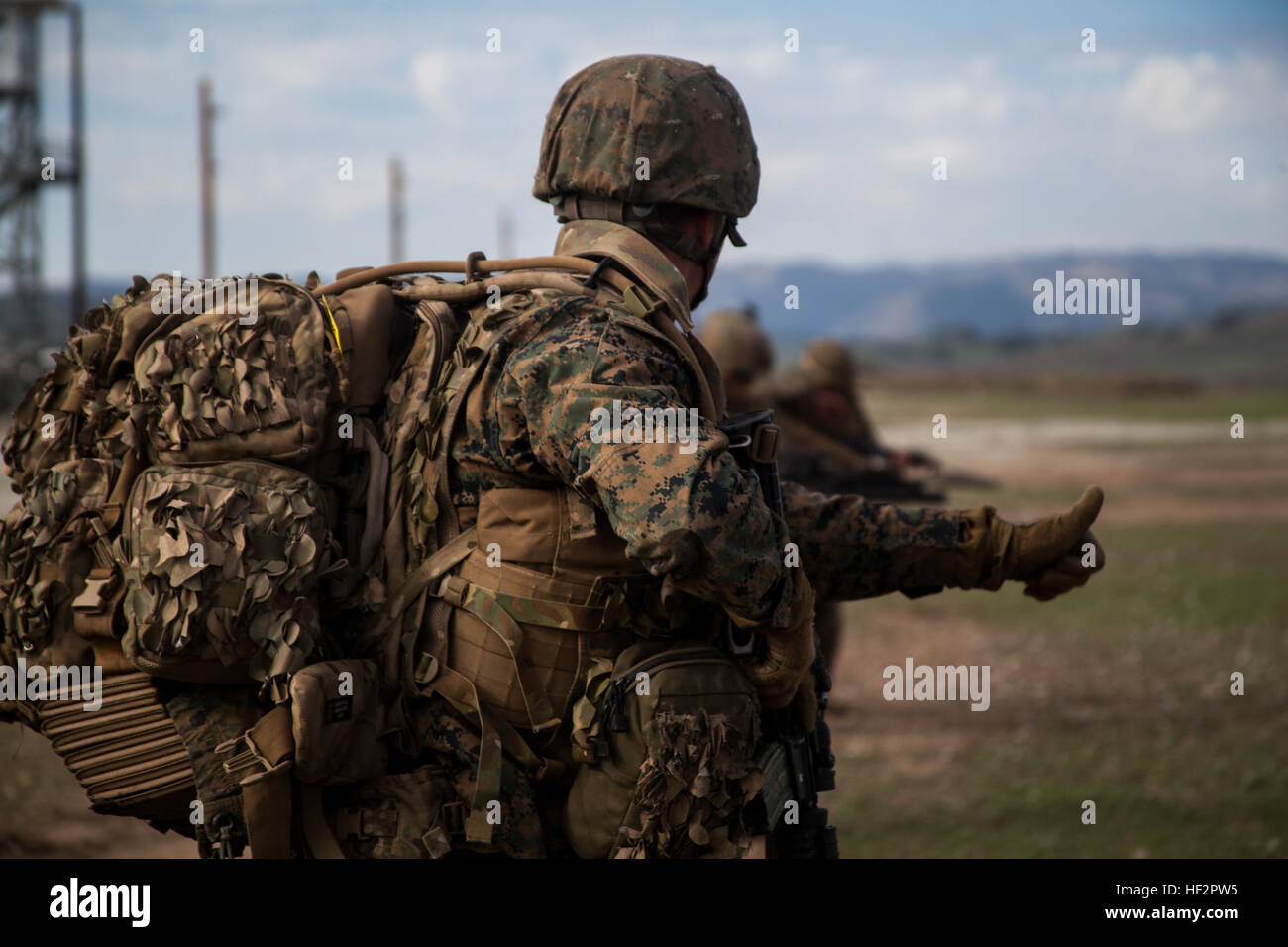 U.S. Marines with Weapons Company, Battalion Landing Team 3rd Battalion ...