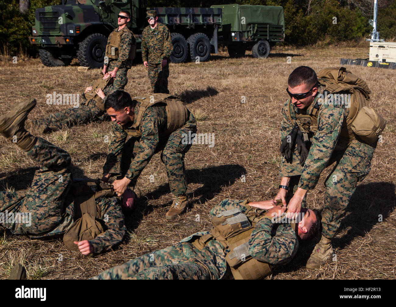 Marines with Alpha Company, 2nd Transportation Support Battalion, 2nd ...