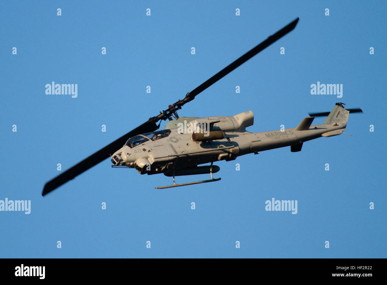 A Marine Corps AH-1W SuperCobra helicopter from HMLA-773 Det. B "Red ...