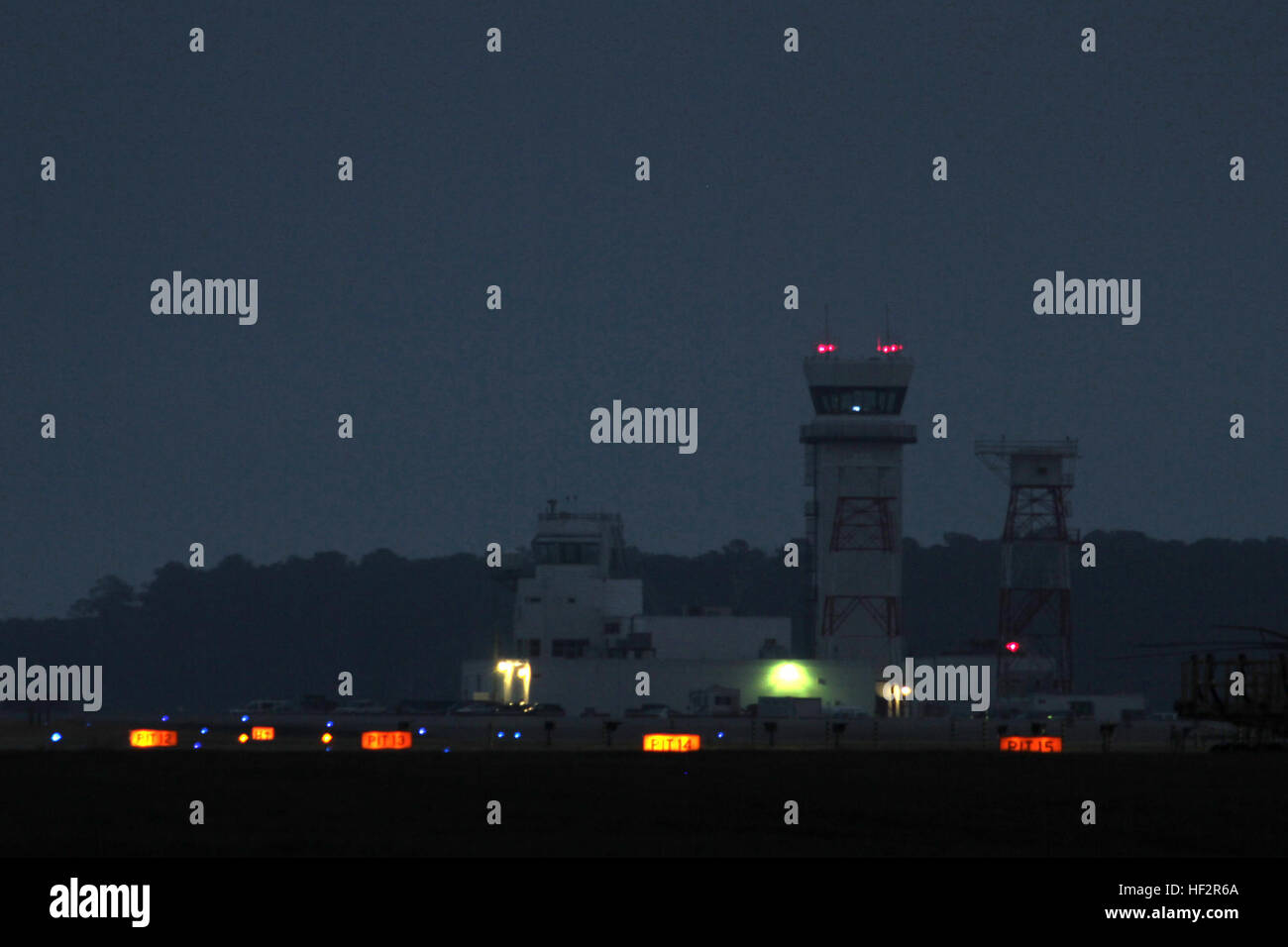 The Air Traffic Control tower looks over the runways at Marine Corps ...