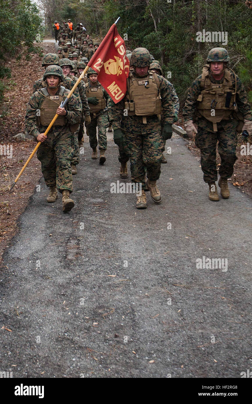 U.S. Marines with the 22nd Marine Expeditionary Unit in a five-mile ...