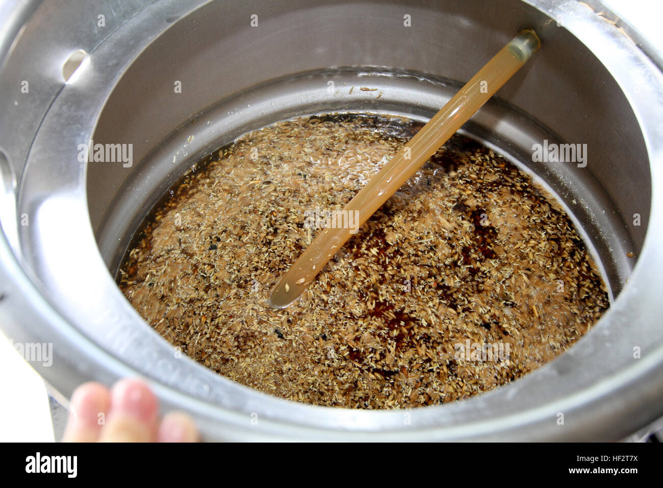 The wort is placed into a kettle and boiled for an hour. During the ...