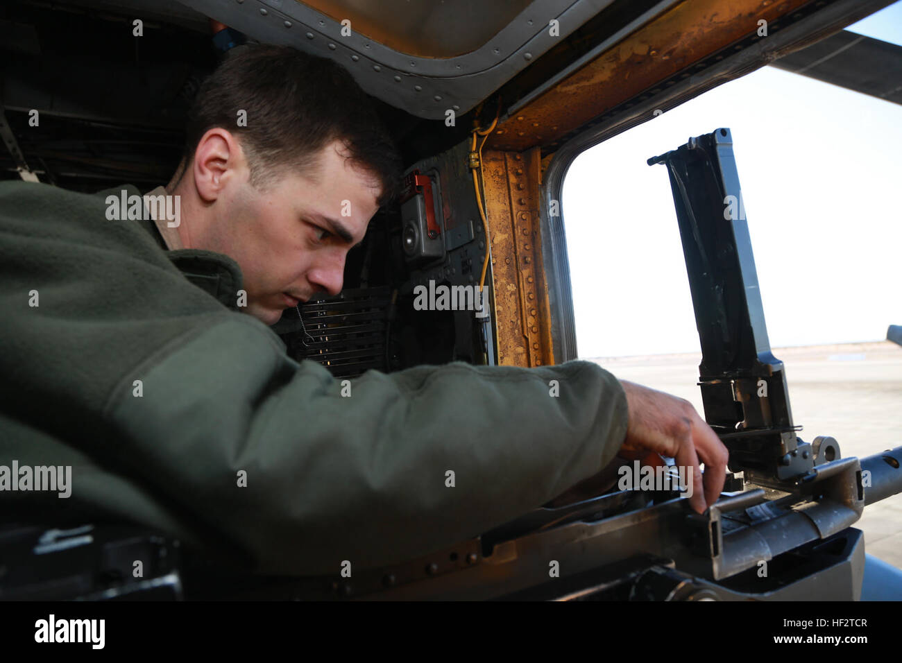 U.S. Marine Corps Cpl. Andrew Savoie, a CH-53E crew chief with Marine ...
