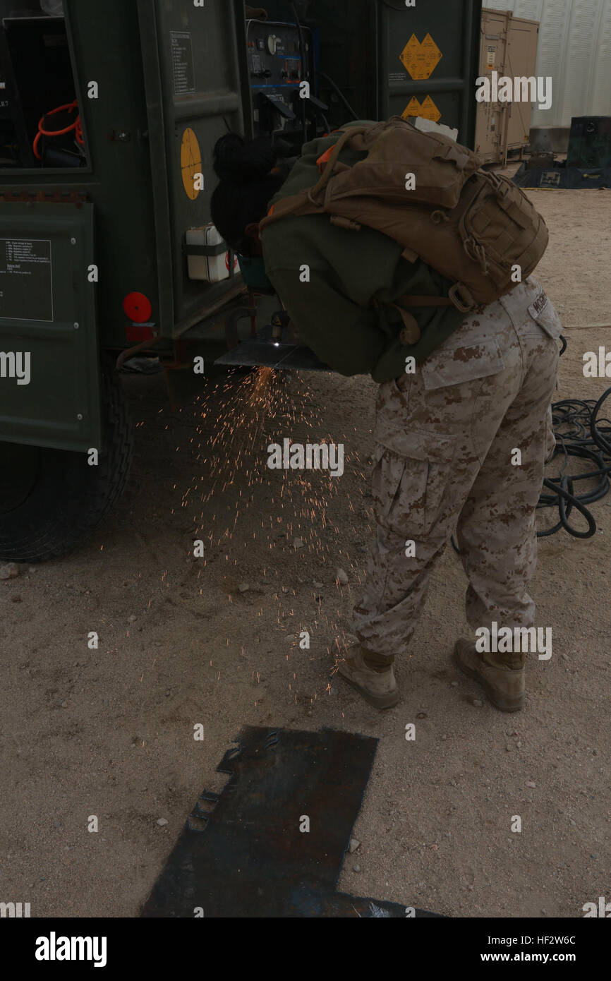 U.S. Marine Corps Cpl. Tracey McGregor, a metal worker with Combat ...