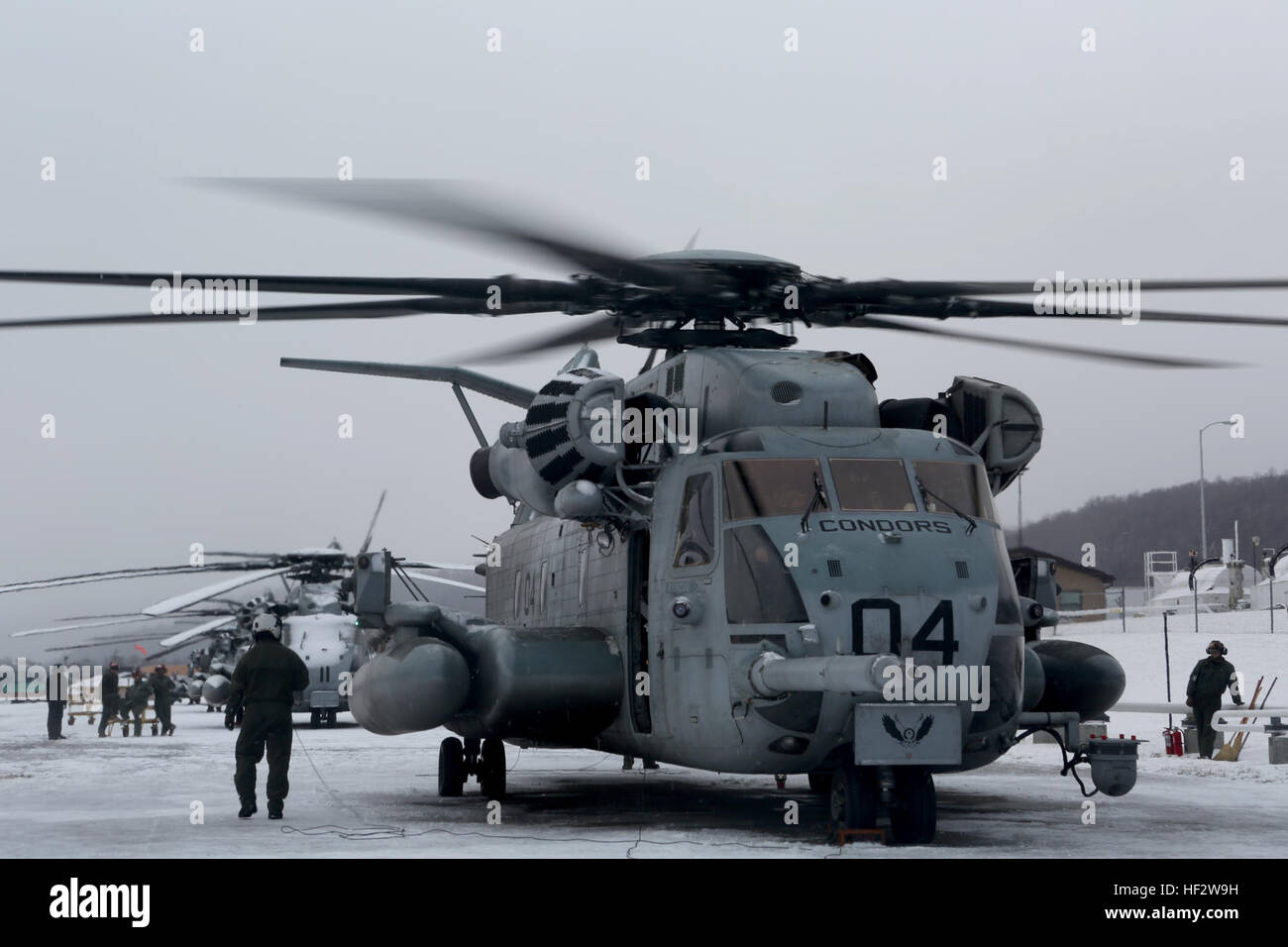 Marines with Marine Heavy Helicopter Squadron 464 execute their pre ...