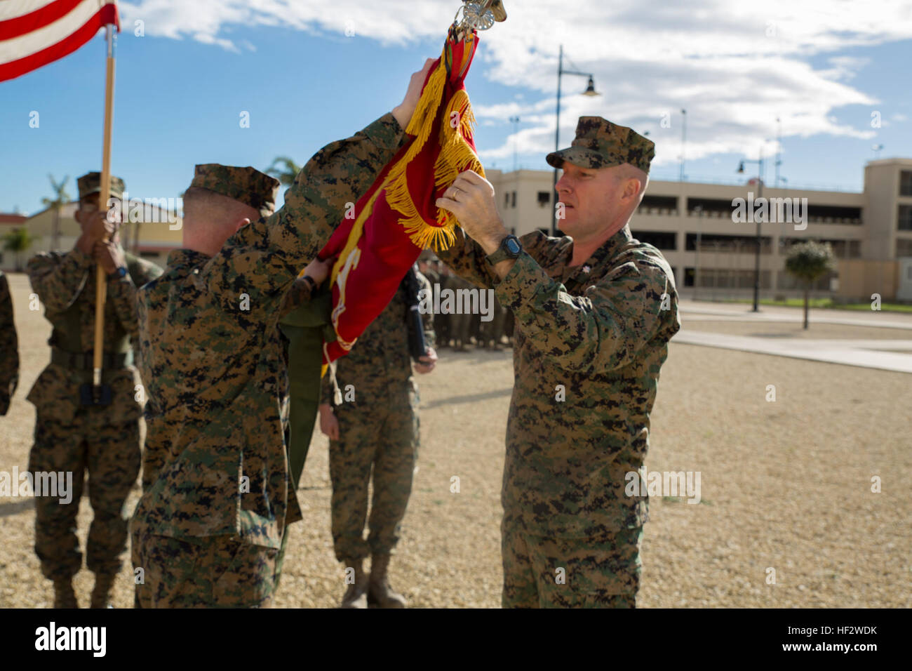 Sergeant Major Daniel Wilson, left, and Lt. Col. William Stophel, right ...