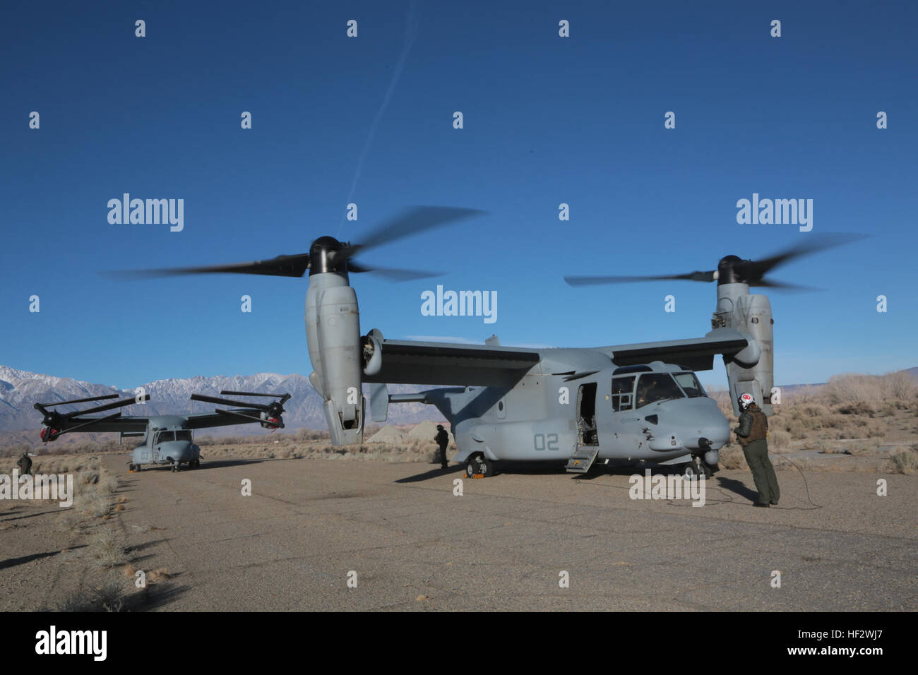 U.S. Marine Corps MV-22B Osprey aircrafts with Marine Medium Tiltrotor ...