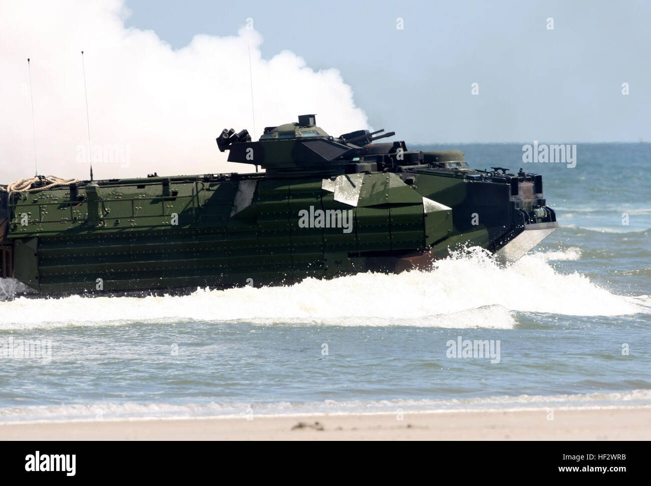 A Marine Corps amphibious assault vehicle assigned to the 4th Platoon ...