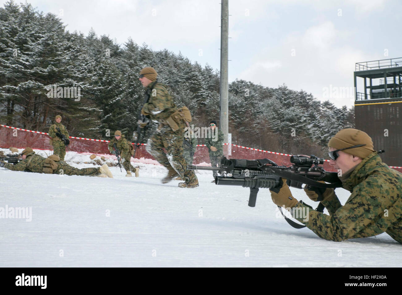 U.S. Marines demonstrate their buddy-rushing techniques to Republic of ...