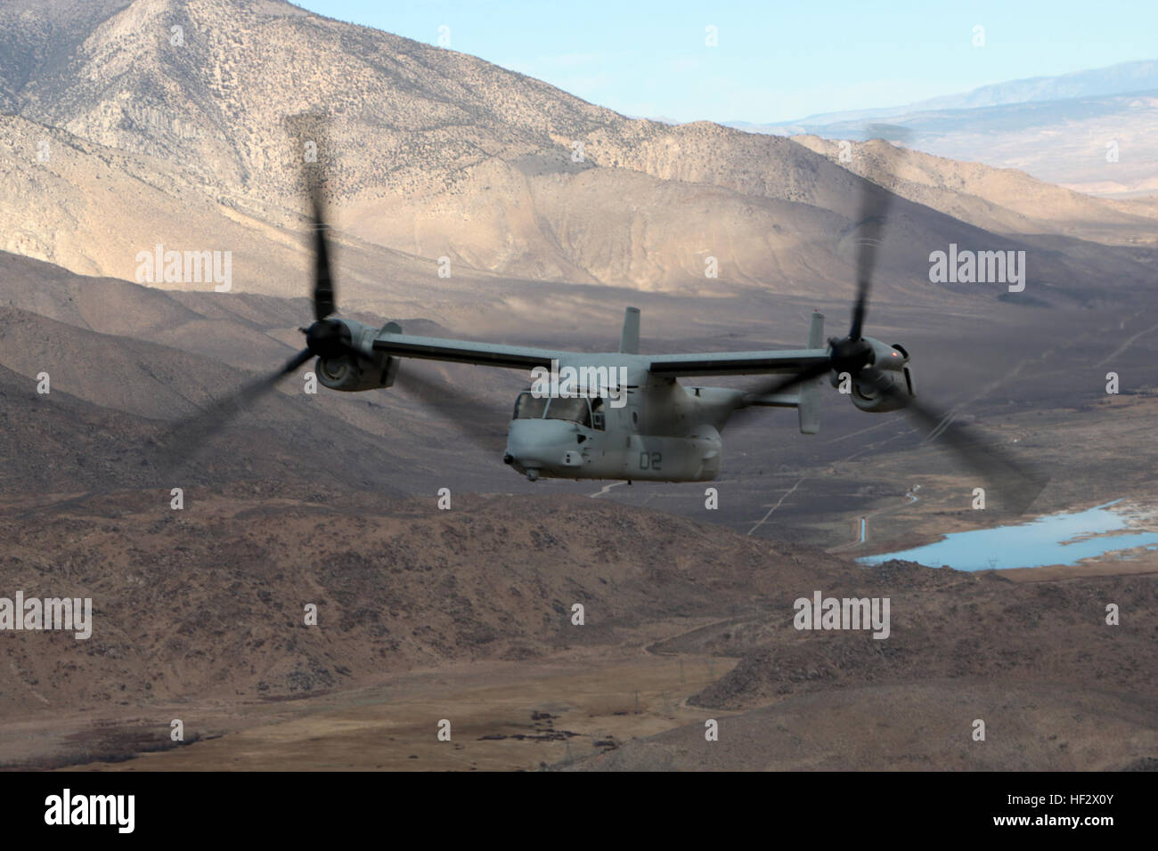 A U.S. Marine Corps MV-22B Osprey aircraft with Marine Medium Tiltrotor ...