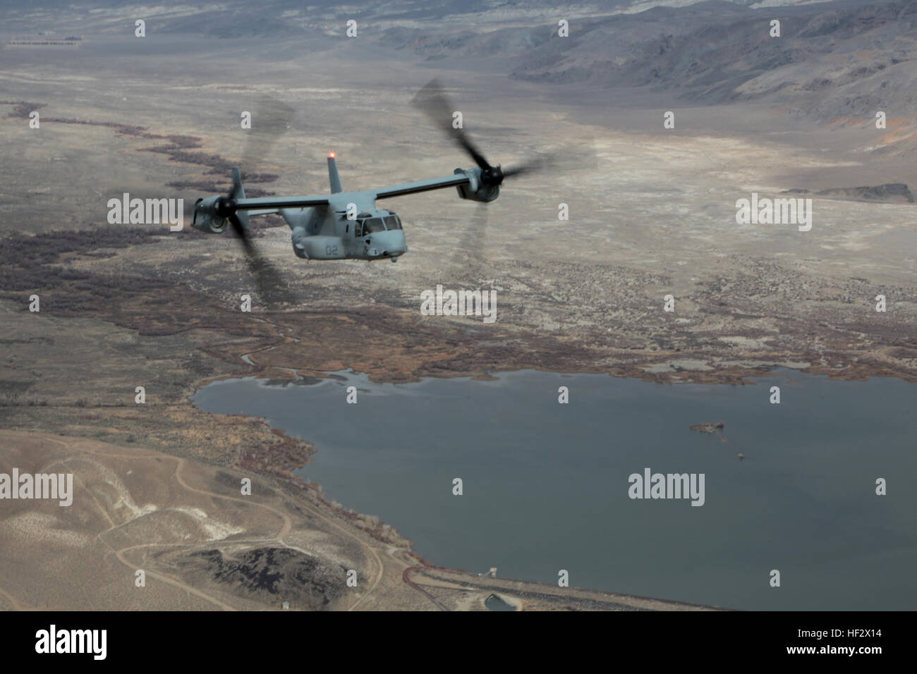 A U.S. Marine Corps MV-22B Osprey aircraft with Marine Medium Tiltrotor ...