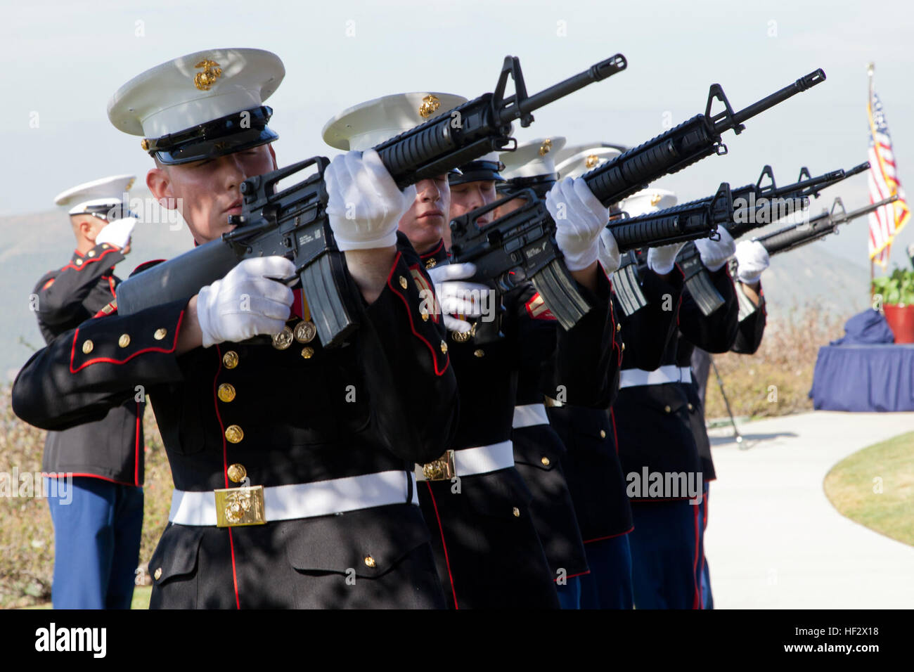 U.S. Marines with Headquarters and Support Battalion Honor Guard ...