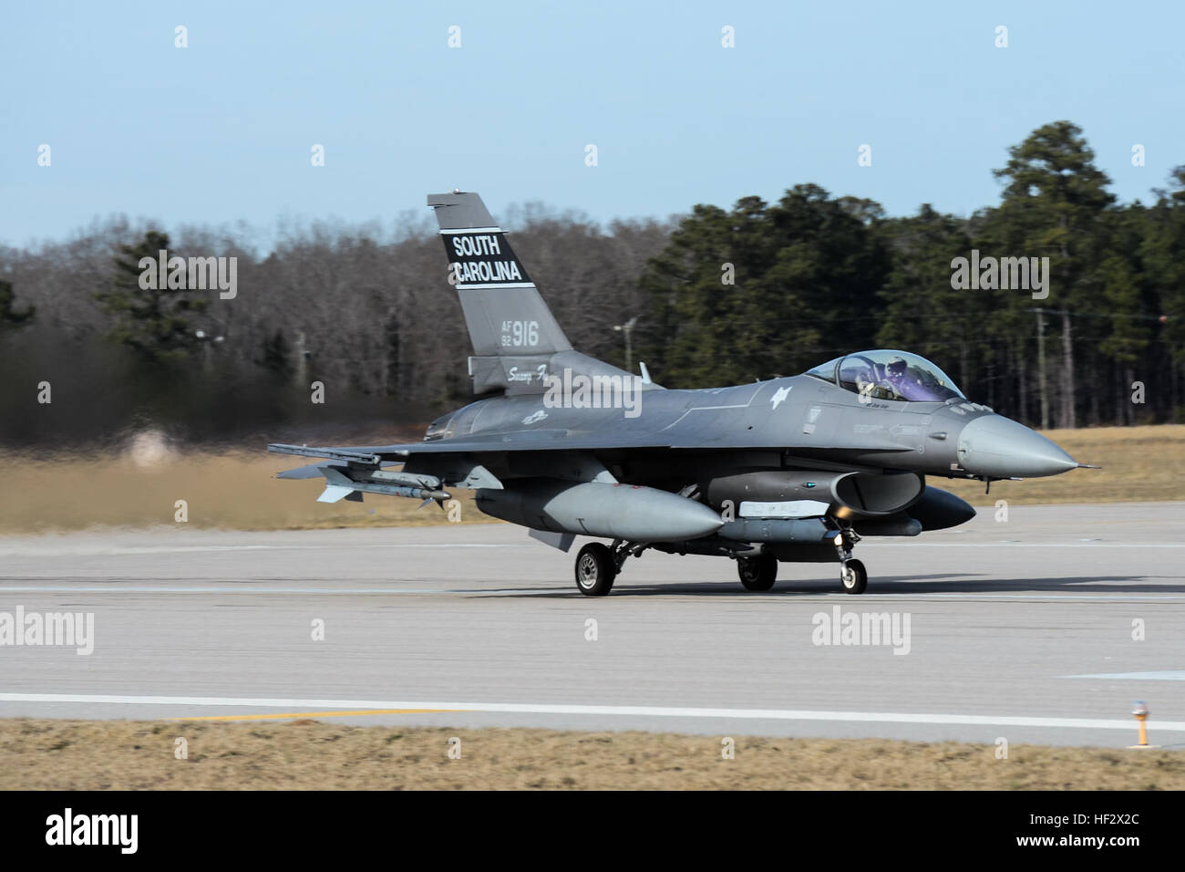 A U.S. Air Force fighter pilot with the 157th Fighter Squadron, South ...