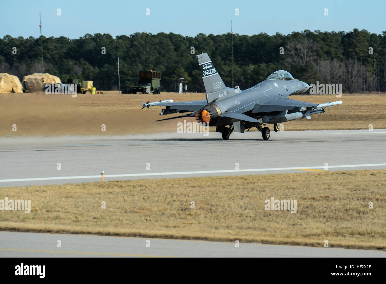 A U.S. Air Force fighter pilot with the 157th Fighter Squadron, South ...
