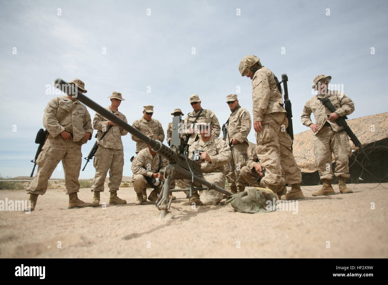 Marines receive hands-on training with the M-2 .50-caliber machine gun ...