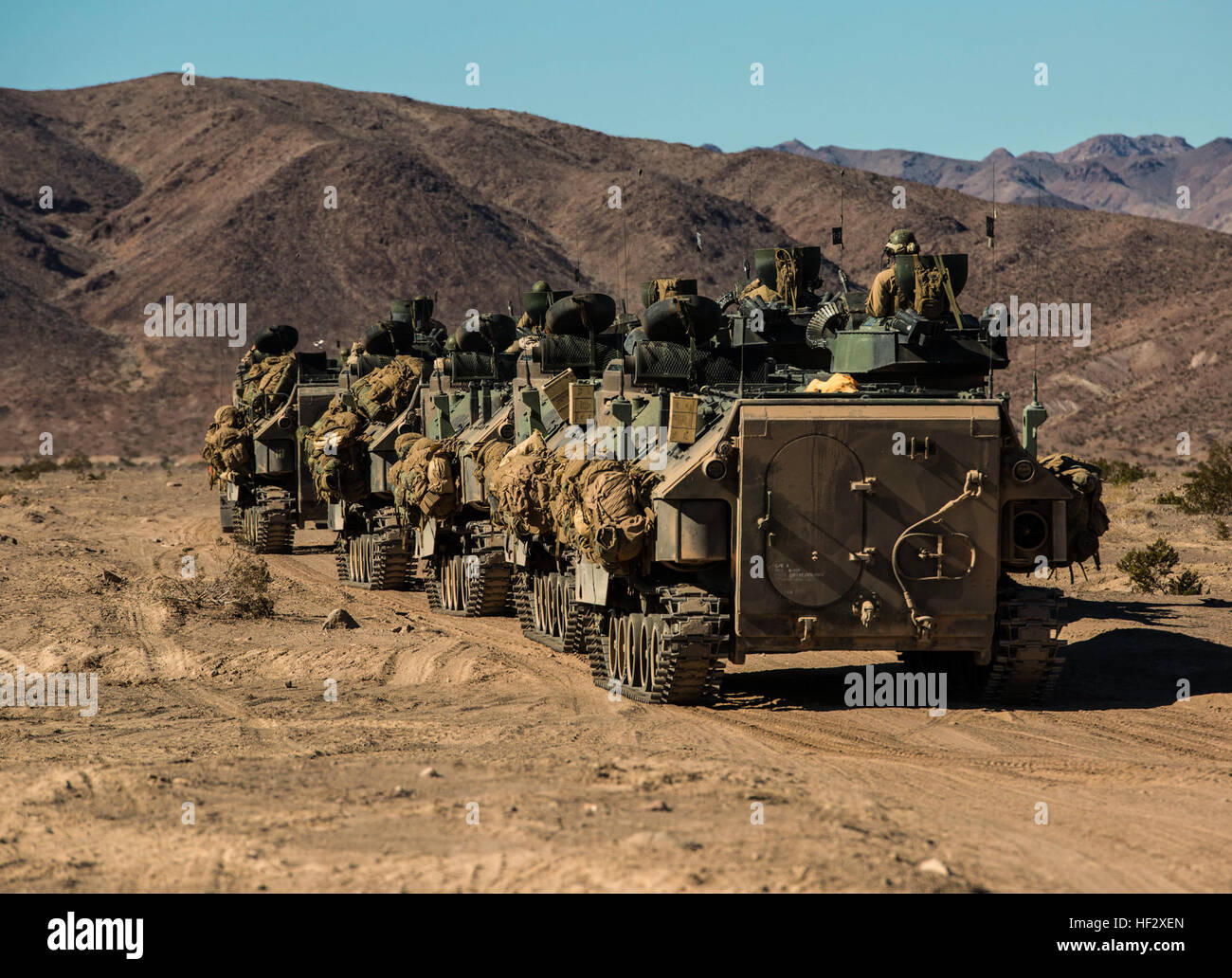 Infantry Marines move to counter-attack the enemy’s attack in the later ...