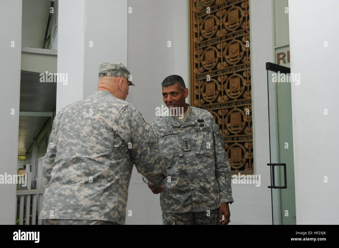 Gen. Vincent K. Brooks, U.S. Army Pacific commanding general, greets ...