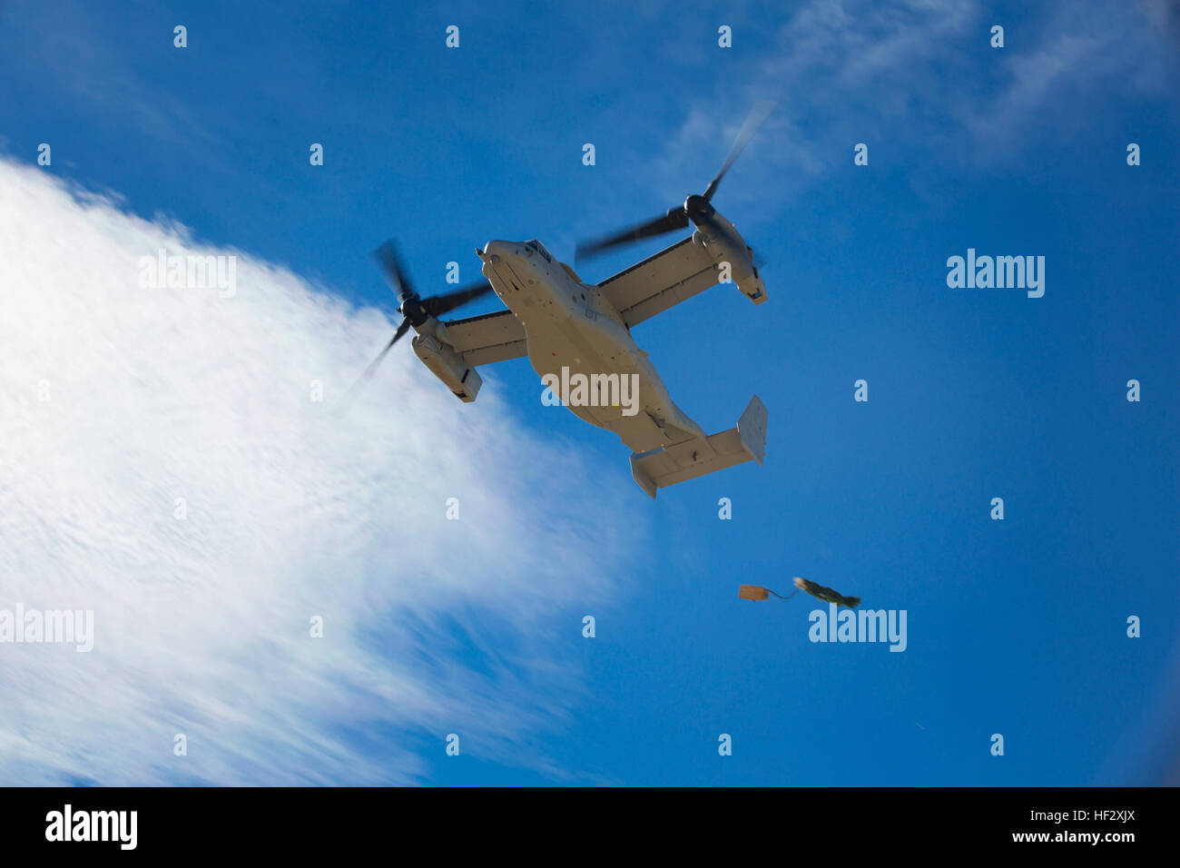 A U.S. Marine MV-22 Osprey transport aircraft assigned to Marine Medium ...
