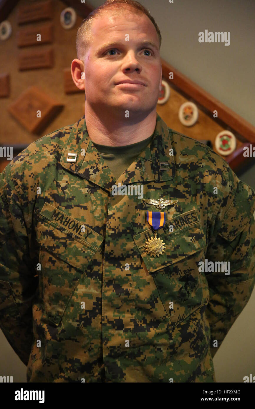 Capt. William Mahoney received the Air Medal during an aircraft ...