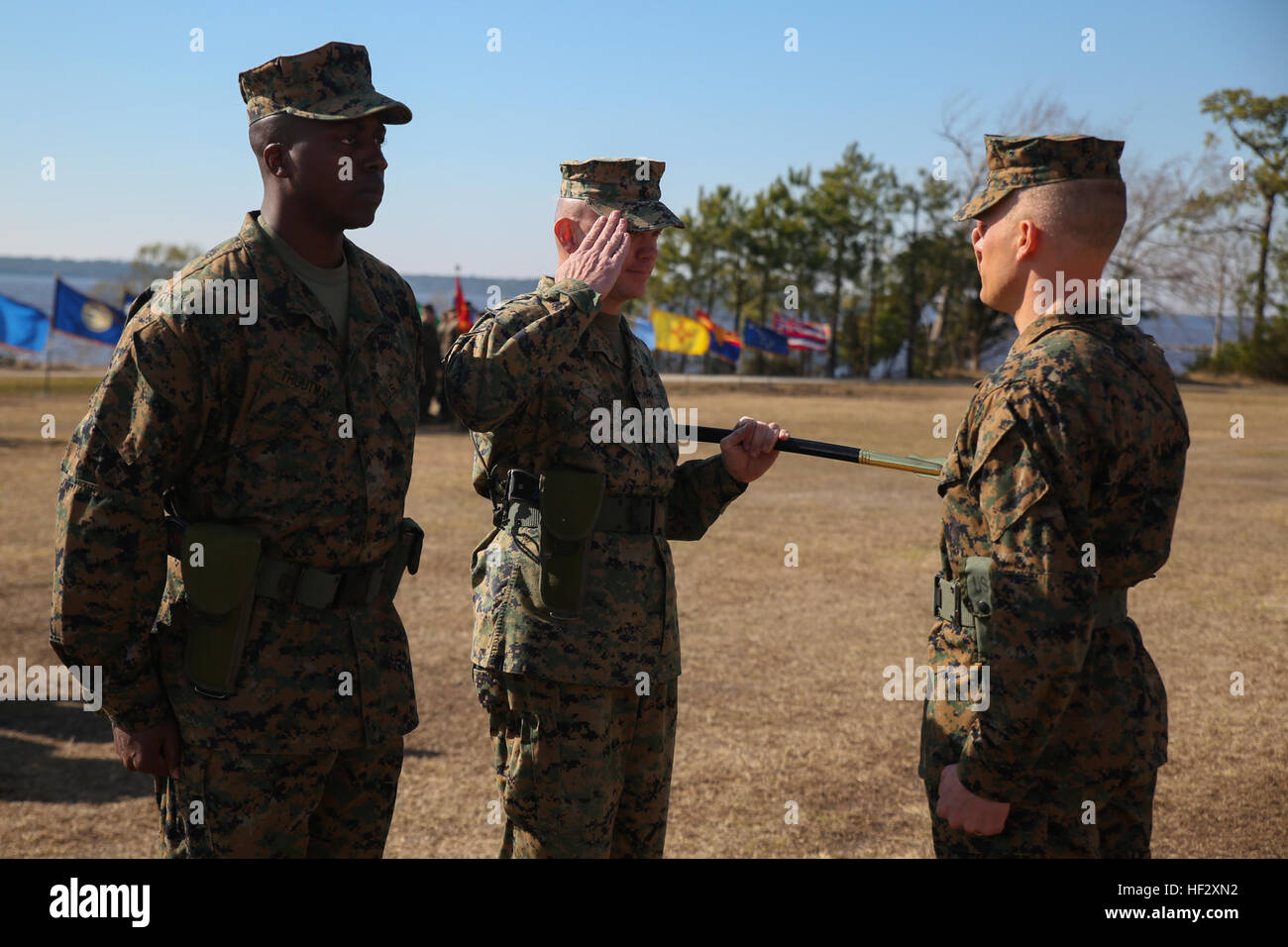 Sergeant Major Harry Green (center), the outgoing sergeant major of 2nd ...