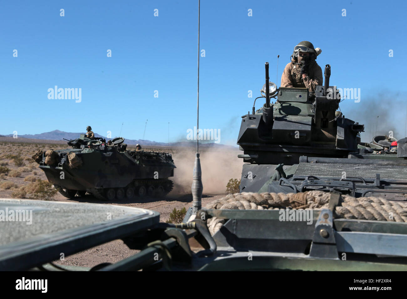 Marines operate Amphibious Assault Vehicles during a mechanized raid ...