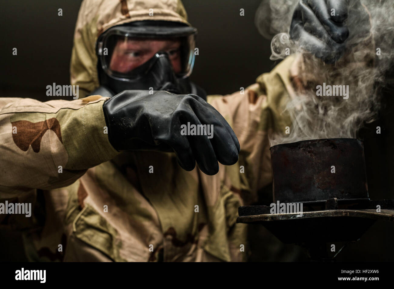 U.S. Marine Cpl. Arron Bott, a chemical biological radiological nuclear ...