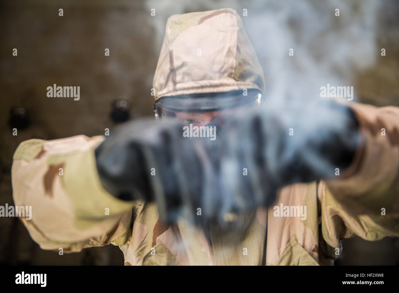U.S. Marine Cpl. Arron Bott, a chemical biological radiological nuclear ...
