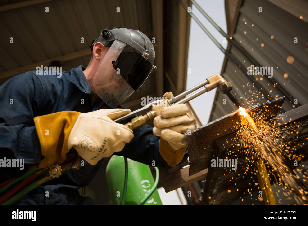 Sgt. James Kauffman, a metal worker with Combat Logistics Battalion 24 ...