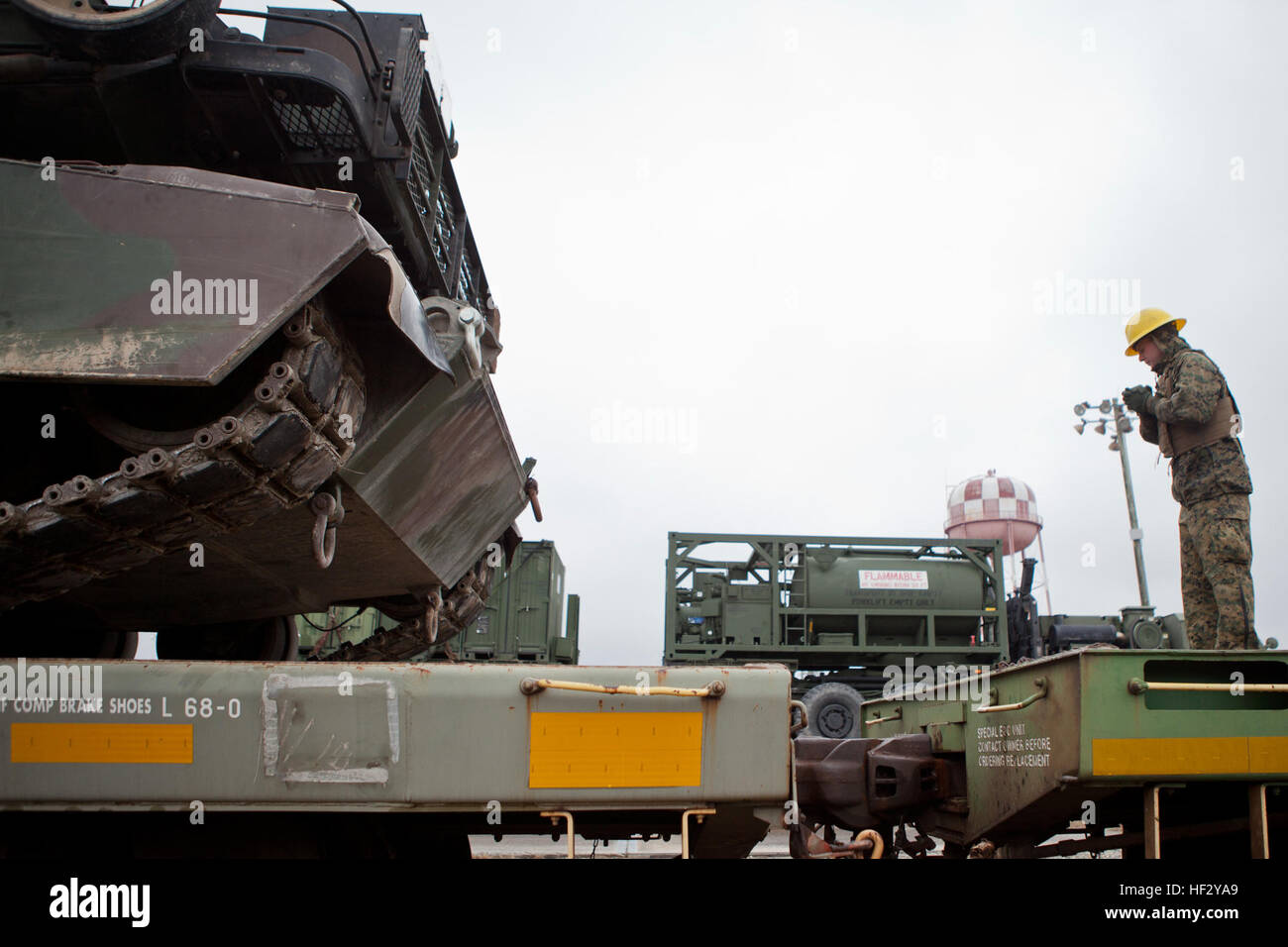 Marines from Combat Logistics Battalion 2 conduct rail loading training ...