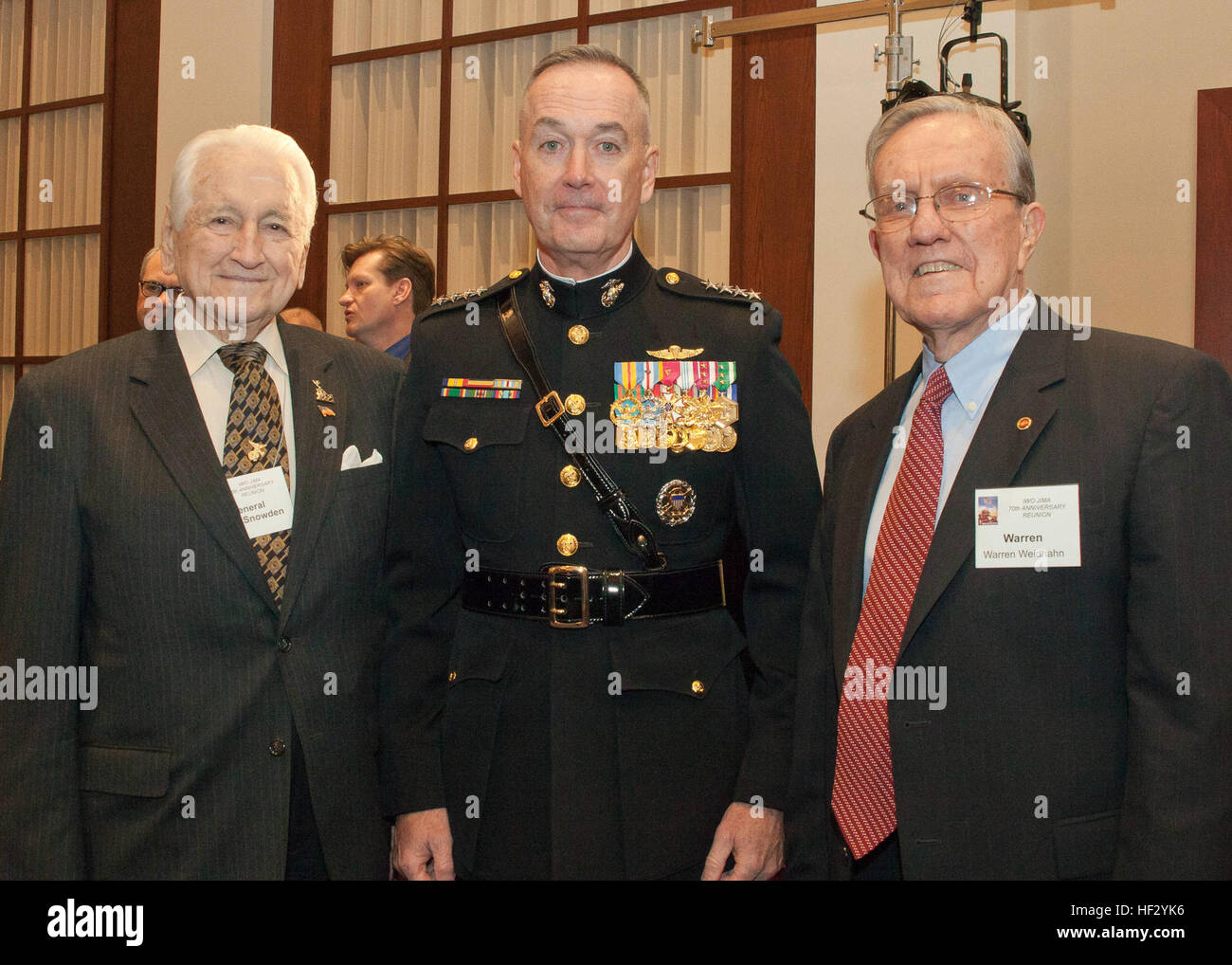 Commandant of the Marine Corps, Gen. Joseph F. Dunford, Jr., center ...